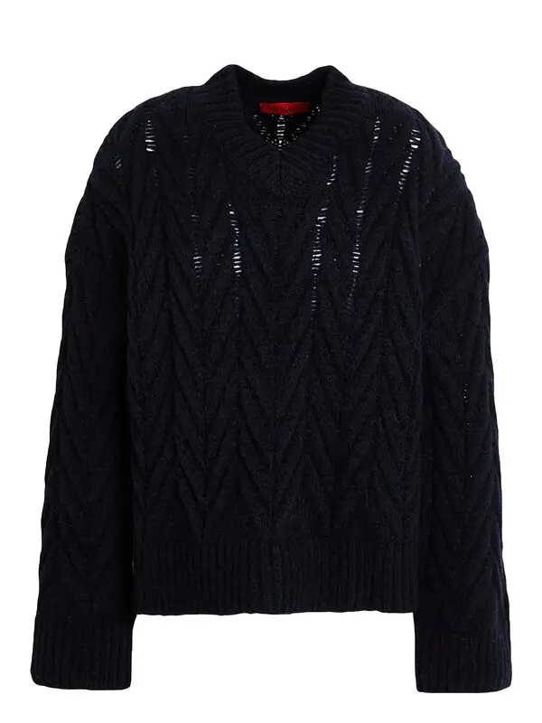 MAXCO. Max&co. V-neck Long Sleeve Knit Jumper - Black