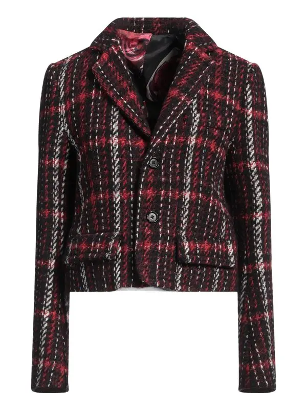 Marni Single-breasted Plaid Flannel Blazer - Black