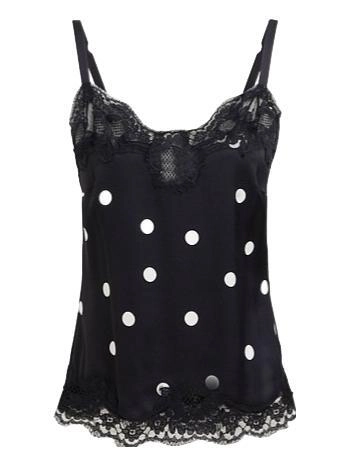 Dolce & Gabbana Polka Dot Lace Camisole - Black