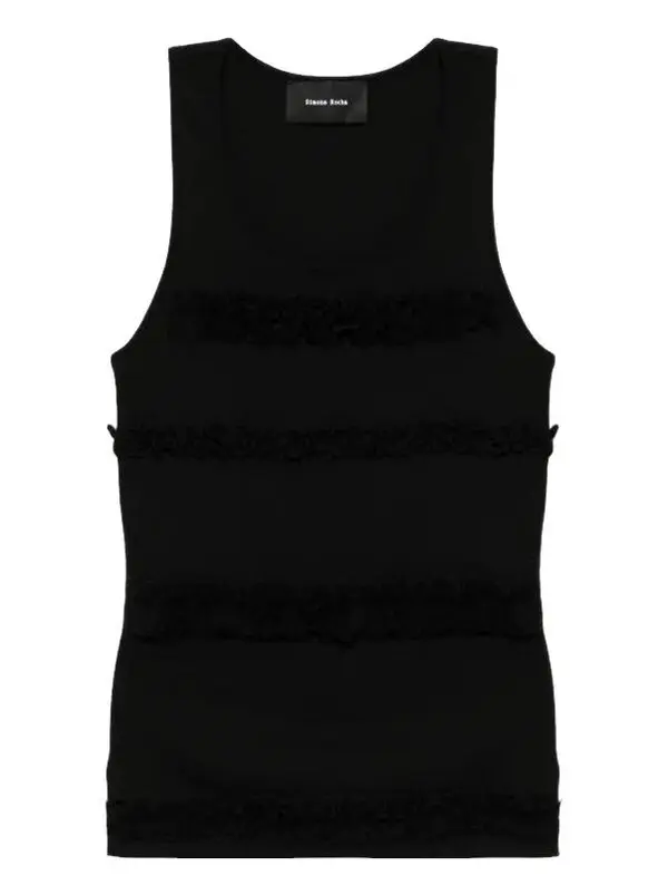 Simone Rocha Ruffled Tank Top - Black