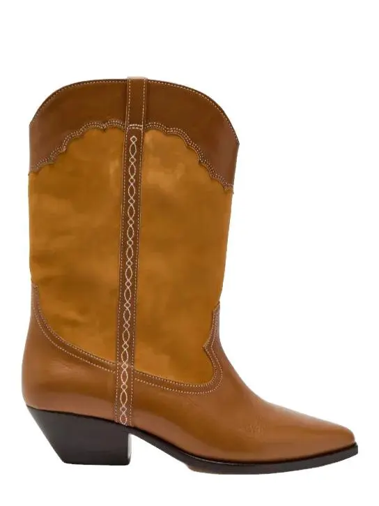 Isabel Marant Étoile Paneled Block Heel Boots - Brown