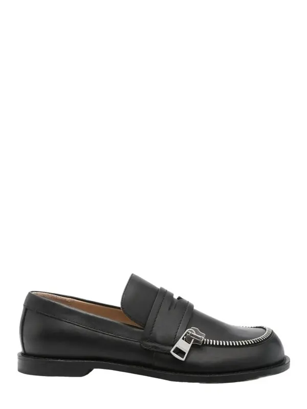 J.W.ANDERSON Zip-detail Penny Loafers - Black