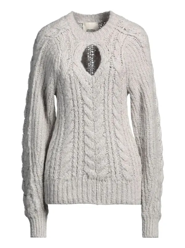 Isabel Marant Étoile Heavy Knit Crewneck Jumper With Cutout Detail - Grey