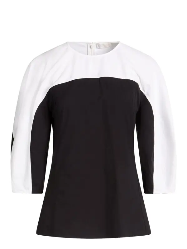 Chloé Two-tone Long Sleeve Top - Black