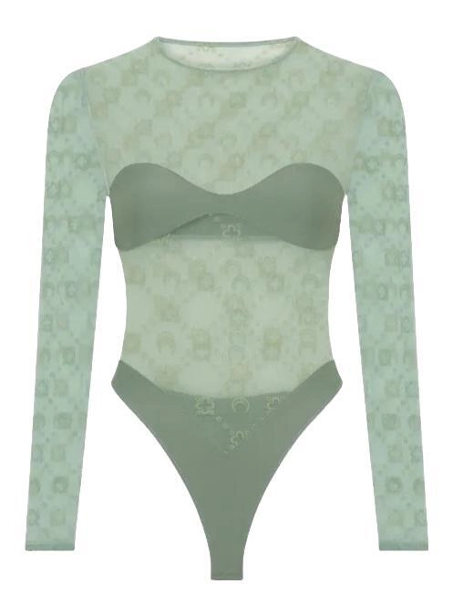 MARINE SERRE Moonogram Long-sleeve Bodysuit - Gray