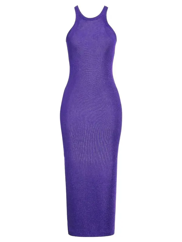 Sportmax Sleeveless Metallic Knit Midi Dress - No