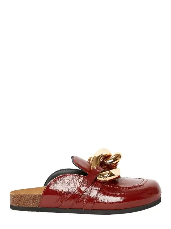 J.W.ANDERSON Chain-detail Leather Loafer Mules - Brown