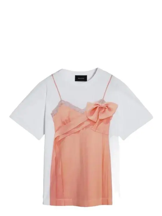 Simone Rocha Optical Illusion Print Crew Neck T-shirt - Pink