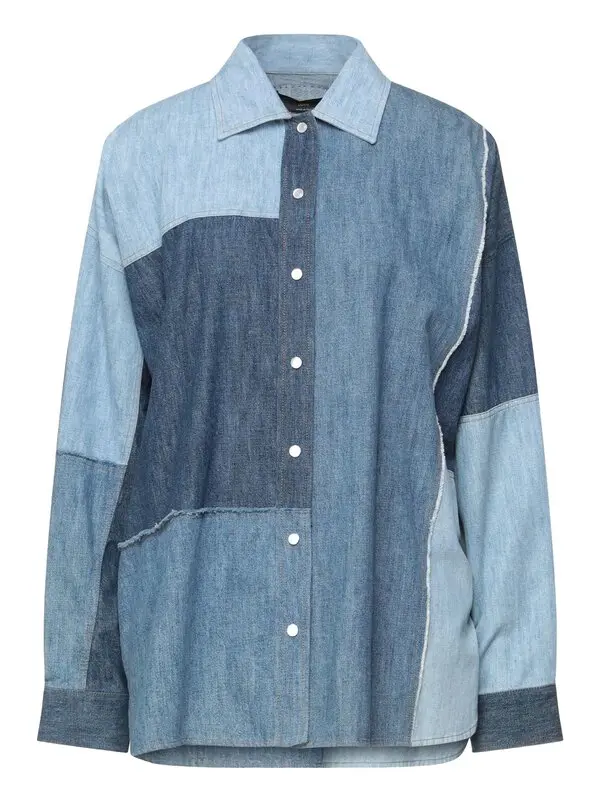 Dolce & Gabbana Patchwork Denim Shirt - Blue