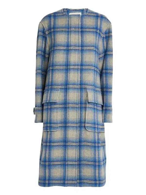 Isabel Marant Étoile Plaid Wool Coat - Blue