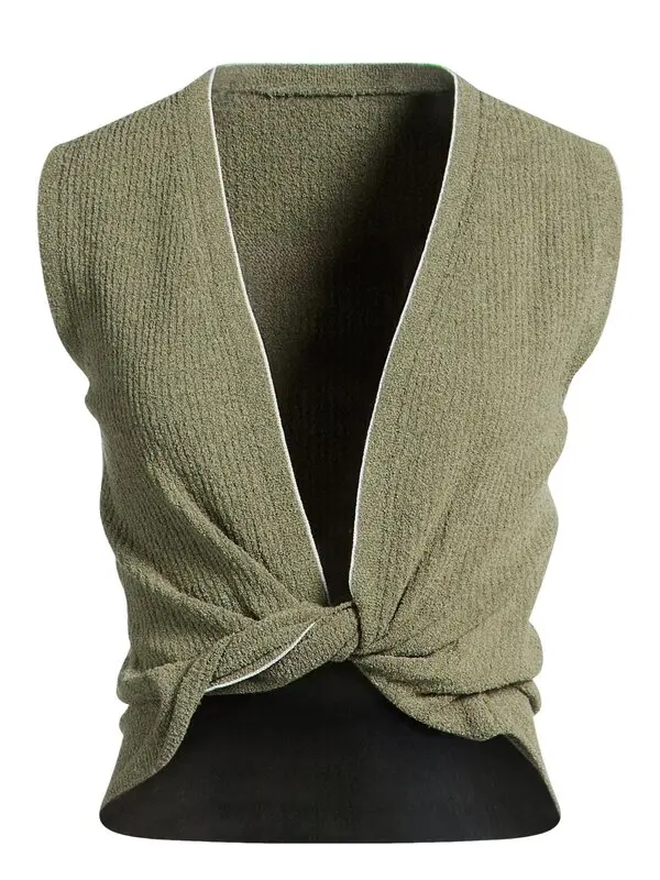 Jacquemus Two-tone Knitted Sleeveless Top - Green