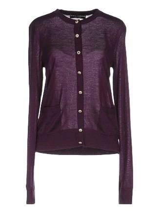 Dolce & Gabbana Knit Sweater With Crystals - Purple
