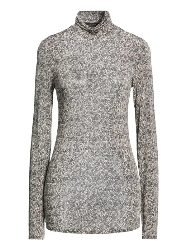 Isabel Marant Étoile Zebra Print Long-sleeve Turtleneck Tee - Black