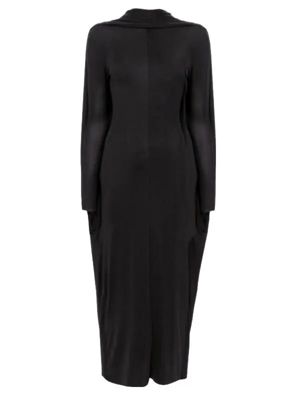 Jacquemus Long-sleeved Draped Panel Midi Dress - Black