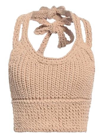 Jacquemus Sleeveless Crewneck Knit Top - Beige