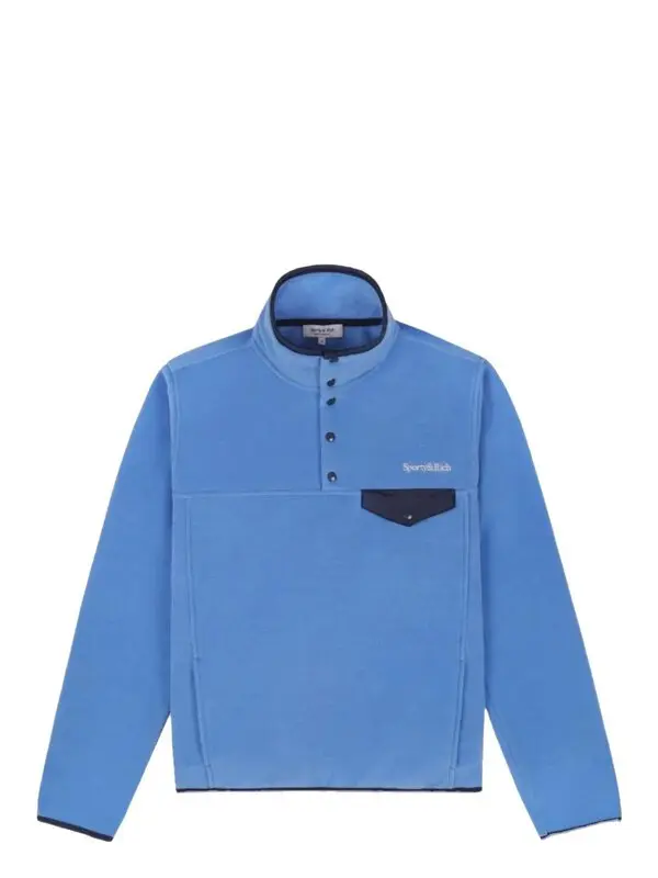 SPORTY  RICH Sporty & Rich High Neck Jumper With Button Fastening - No