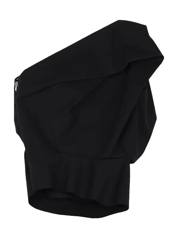 Rick Owens One-shoulder Top With Pleated Design - Black