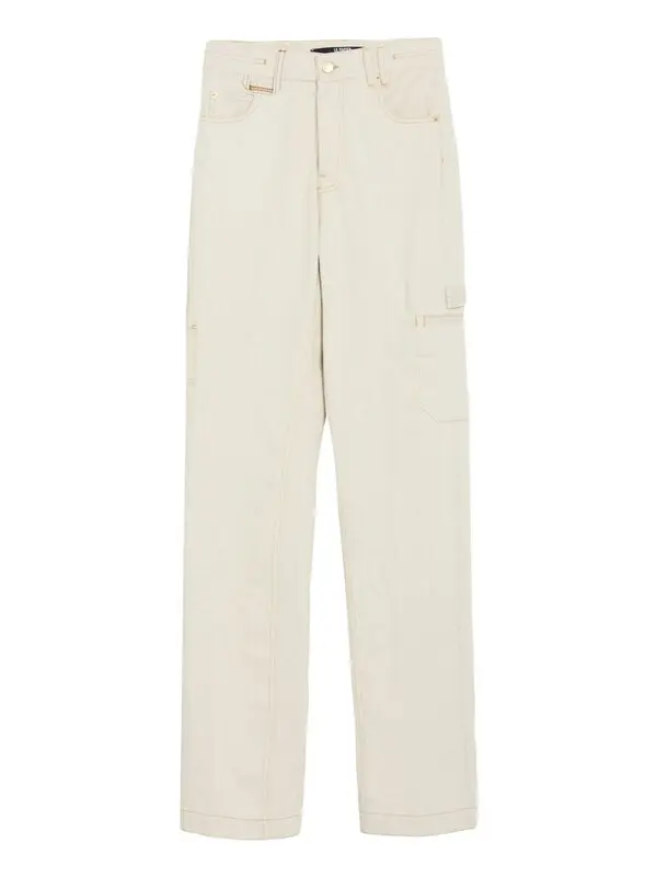 Jacquemus High Rise Straight Leg Jeans - Cream
