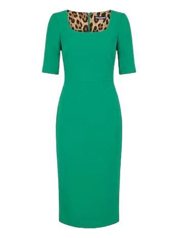 Dolce & Gabbana Solid Knit Dress With Scoop Neckline - Green