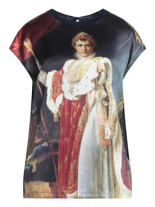 Dolce & Gabbana Printed Silk Top - Black