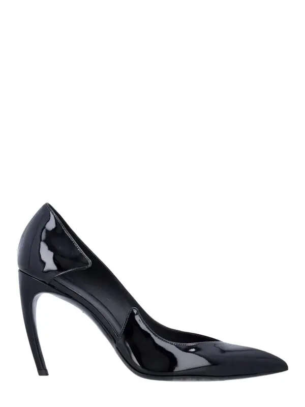 Attico 95mm Mia Patent Leather Pointed-toe Pumps - Black