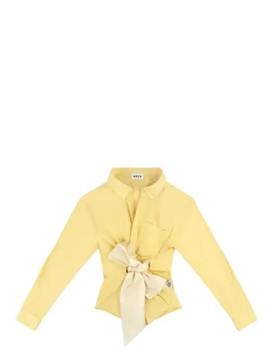 AREA Satin-knot Oxford Shirt - Yellow