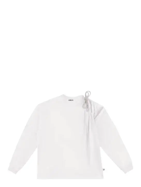 AREA Crystal-knot Cut-out T-shirt - White