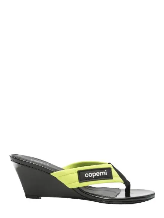 Coperni Logo-patch Wedge Sandals - Black