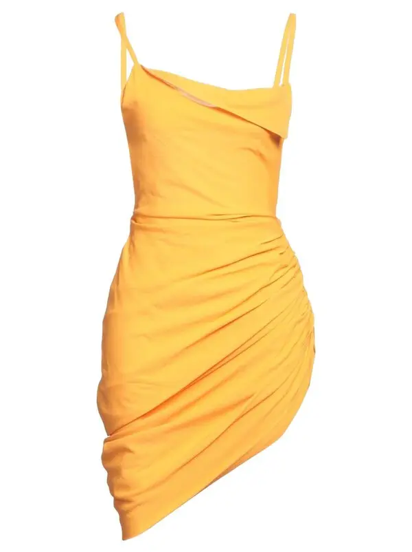 Jacquemus Sleeveless Gathered Mini Dress - Orange