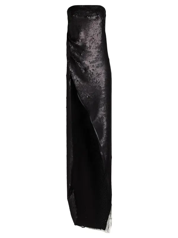 Rick Owens Sleeveless Sequined Waist-cinched Dress - Black