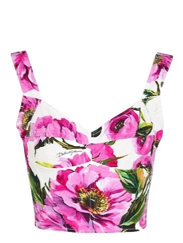 Dolce & Gabbana Floral Print Corset Top - Pink