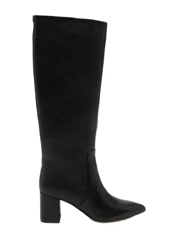 TWINSET Block Heel Pointed Toe Boots - Black