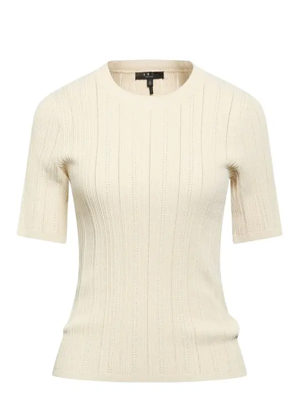 Rag & Bone Simple Yarn-dyed Knit Sweater - White
