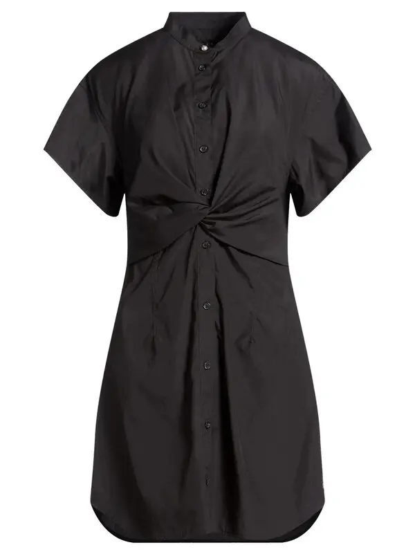 Rag & Bone Draped Twist Shirt Dress - Black