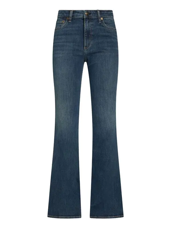 Rag & Bone Solid Color Denim Trousers - Blue