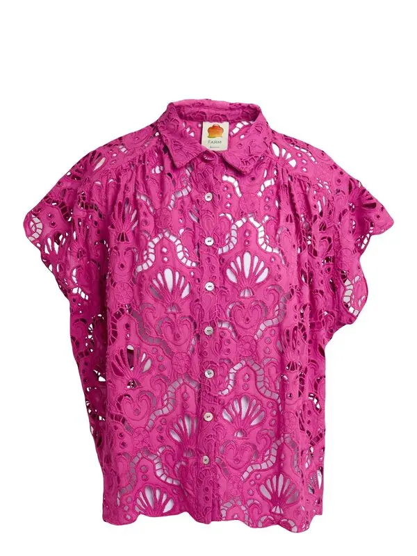 Farm Rio Lace Shirt - Pink