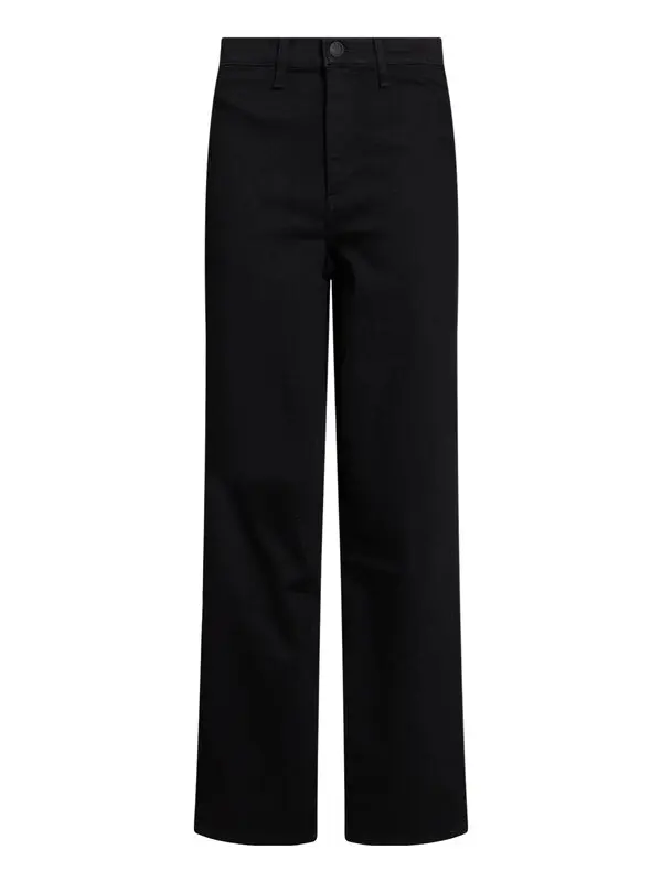 Rag & Bone Wide-leg Trousers In Solid Color Denim - Black