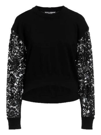 Dolce & Gabbana Lace Knit Top - Black