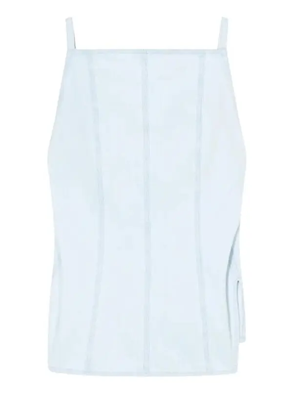 Closed Strappy Panel Top - Light Blue