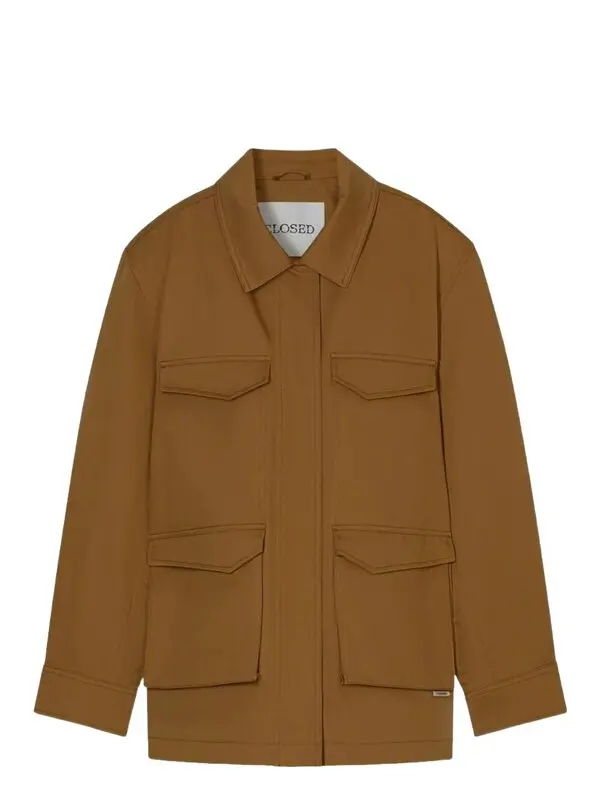 Closed Flap Pocket Jacket - Brown