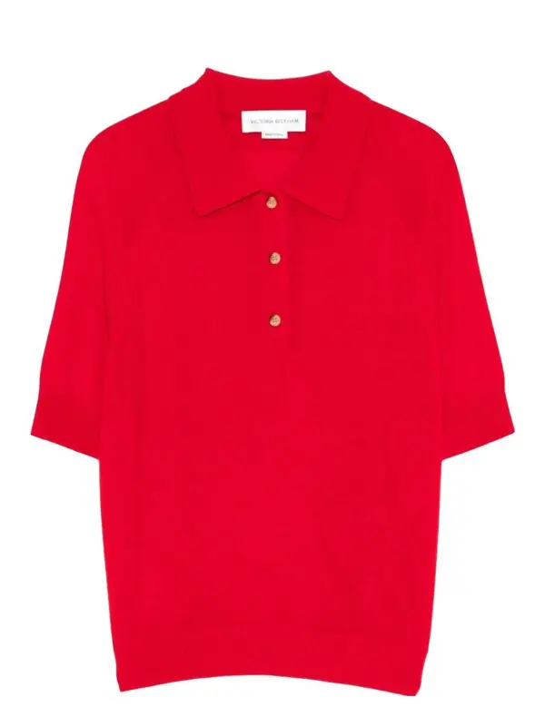 Victoria Beckham Short-sleeved Polo Top - Red