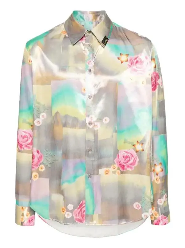 Martine Rose Floral Print Shirt - Nude