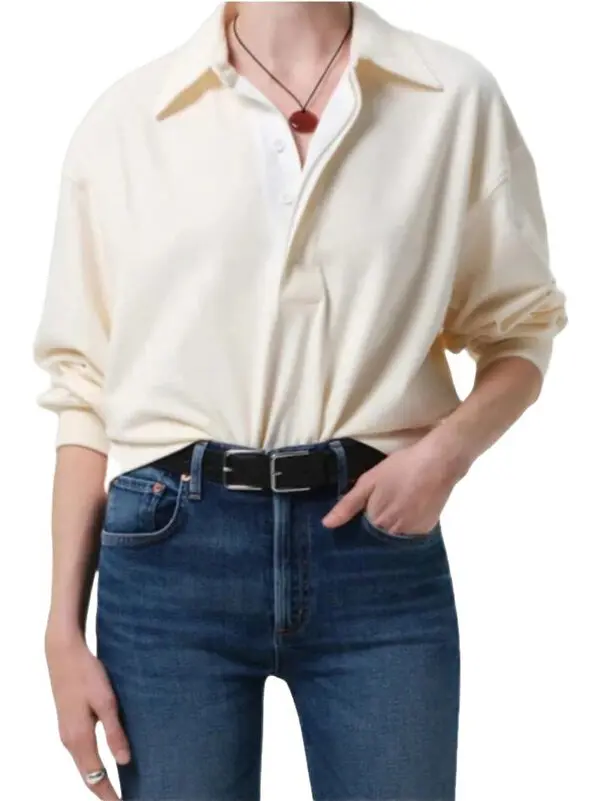 Citizens Of Humanity Aris Long-sleeve Polo Top - White