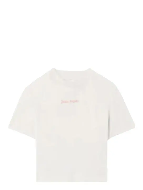 Palm Angels Logo Cropped T-shirt - White