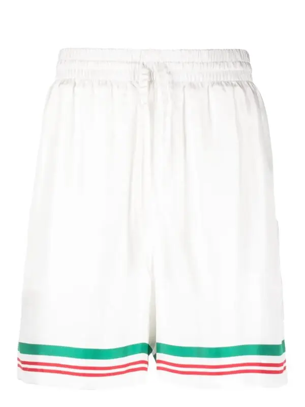 Casablanca Graphic-print Silk Shorts - White
