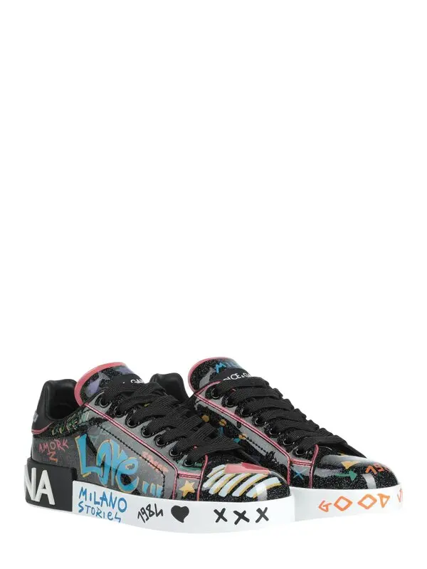 Dolce & Gabbana Leather Casual Shoes - Black