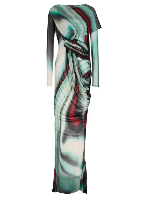 Rick Owens Draped Multicolor Maxi Dress - Black