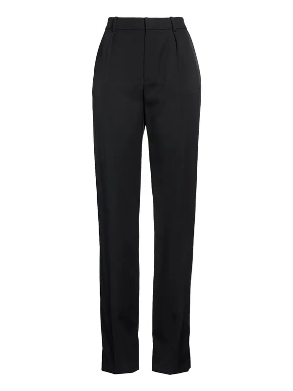 Saint Laurent Wool Straight-leg Pants - Black