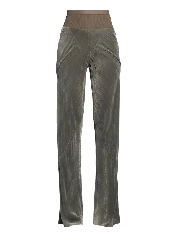Rick Owens Flared Chenille Trousers - Grey