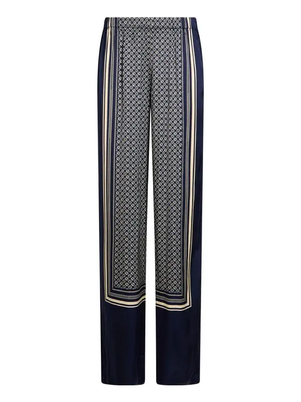 Rag & Bone Printed Satin Trousers - Blue